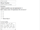 Simple Job Application Form Html Code With Css