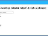 Jquery Checkbox Selector Select Input Type Checkbox