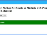 Jquery Css Method Return Or Set Css Properties