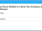 Jquery Hasclass Method Check If Class Is Present