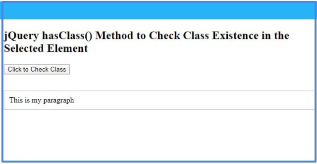 jQuery hasClass() Method: Check if Class is Present
