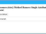 Jquery Removeattr Method Remove Element Attributes