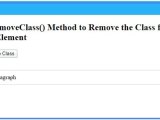 Jquery Removeclass Method Remove Class Names