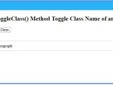 Jquery Toggleclass Method Toggle Element Class