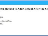 Jquery After Method Insert Content After Element
