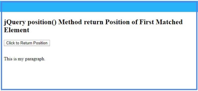 jQuery position() Method: Get Matched Element Position