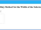 Jquery Width Method Return Or Set Element Width
