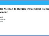 Jquery Find Method Find All Descendant Elements