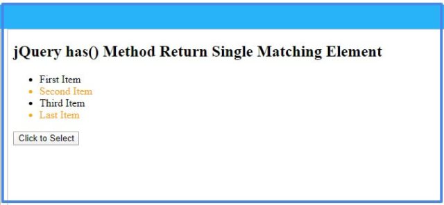jQuery has() Method: Return All Matching Elements