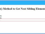 Jquery Next Method Returns Next Sibling Element