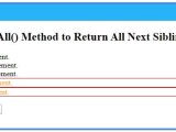 Jquery Nextall Method Return All Next Sibling Elements
