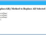 Jquery Replaceall Method Replace All Selected Element