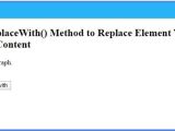 Jquery Replacewith Method Replace Element With New Content