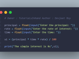 Program To Find Simple Interest In Python
