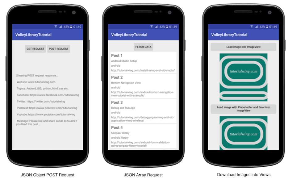 Android Volley Library Tutorial With Example - Tutorialwing