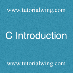C Introduction - Tutorialwing