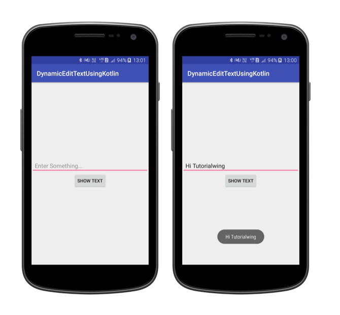 Create An Android Edittext Programmatically In Kotlin Tutorialwing 8279