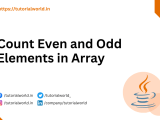 Java Program To Count Even And Odd Elements In Array Tutorial World