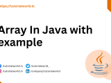 Array In Java With Example Tutorial World