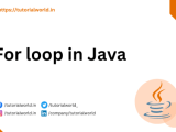 For Loop In Java Tutorial World