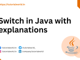Switch In Java With Explanations Tutorial World