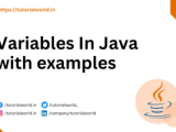 Variables In Java With Examples Tutorial World
