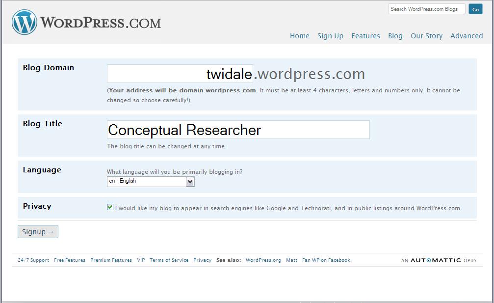 Initialization screenshots | Conceptual Researcher