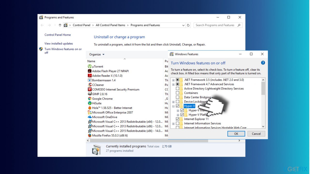 Windows hypervisor platform feature