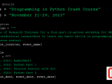 Programming In Python Crash Course Office Of Research Trainees