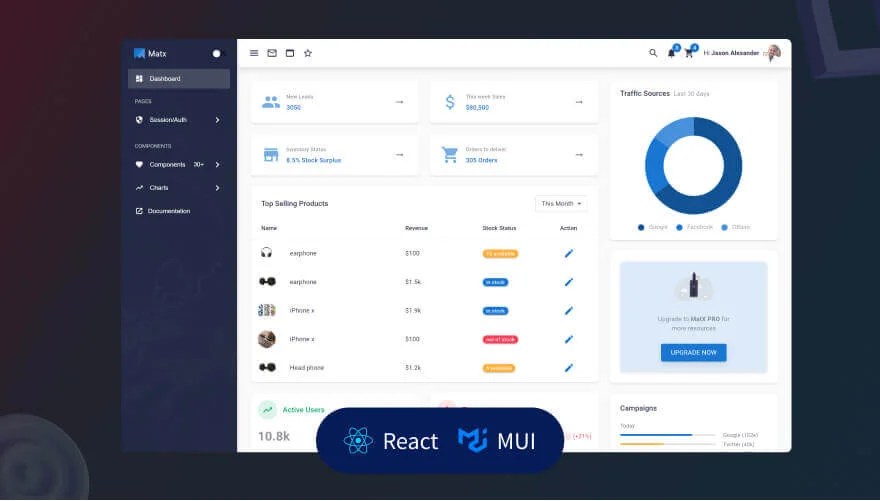 MatX - Free React Admin Template - UI-Lib