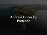 Address Finder By Postcode