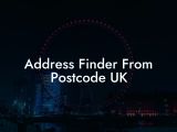 Address Finder From Postcode Uk