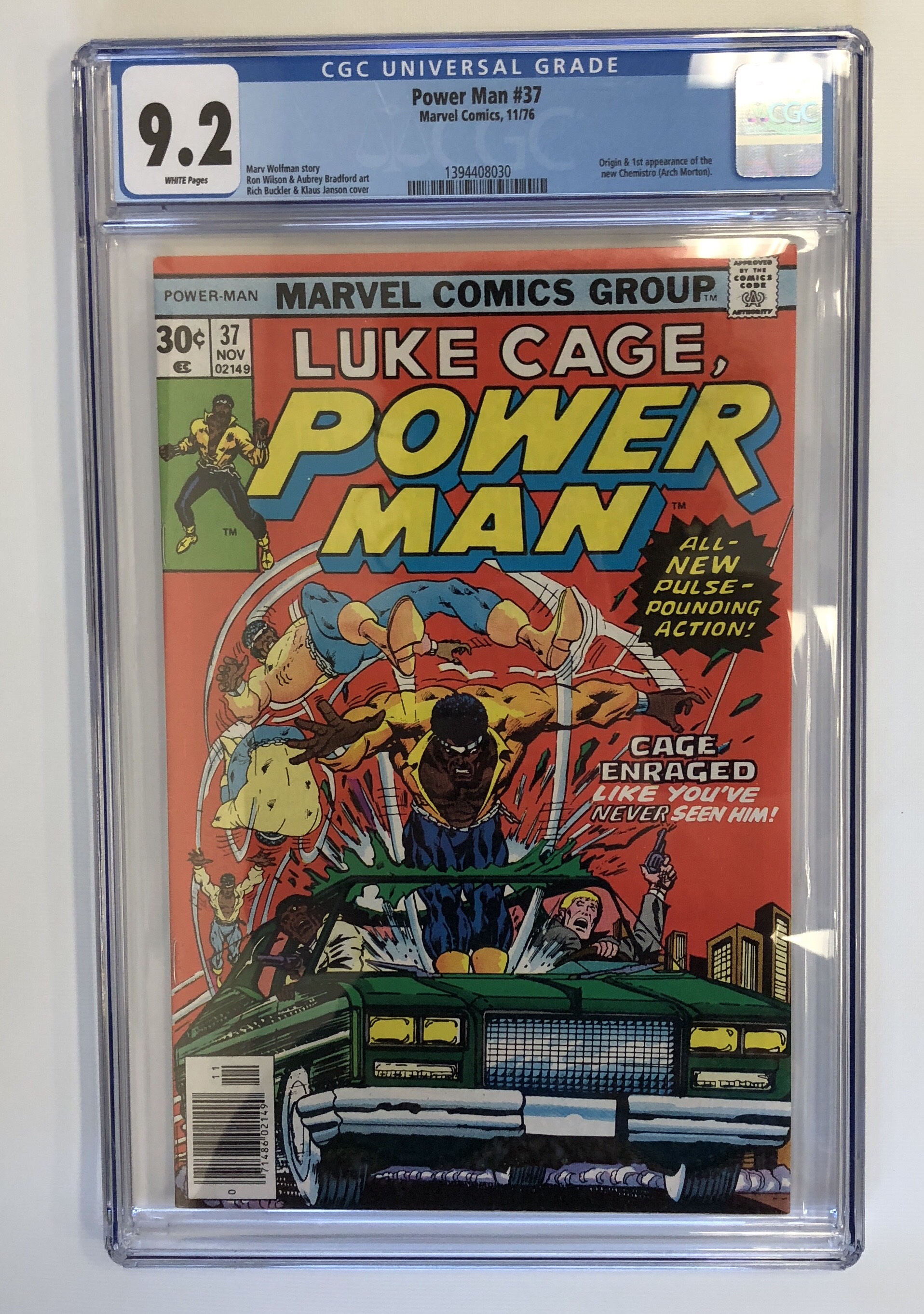 Power Man #37 CGC 9.2 First Chemistro Marvel Comics Luke Cage 1st ...
