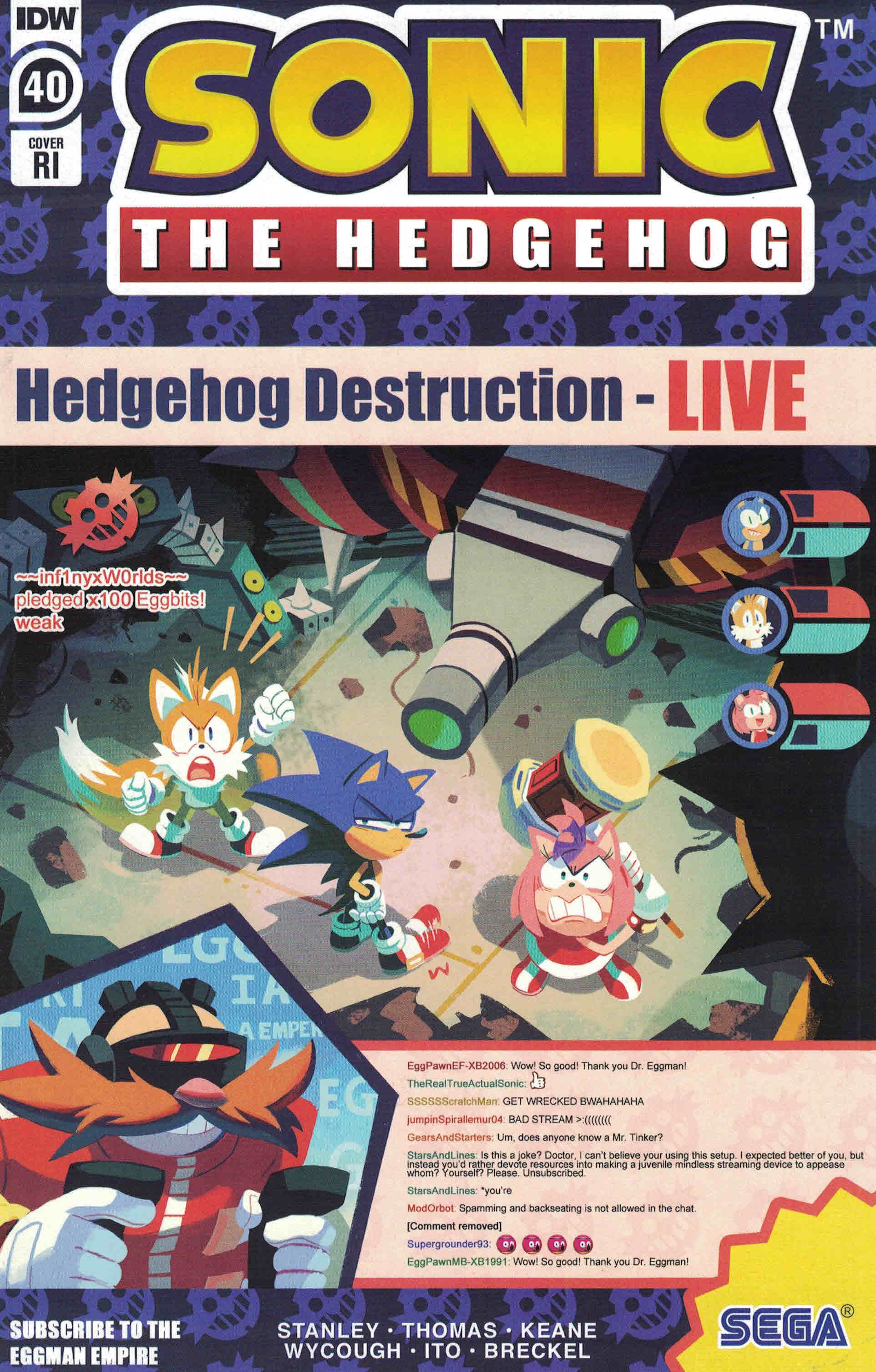 Sonic the Hedgehog #40 1:10 Fourdraine RI Variant IDW 2018 – Ultimate Comics