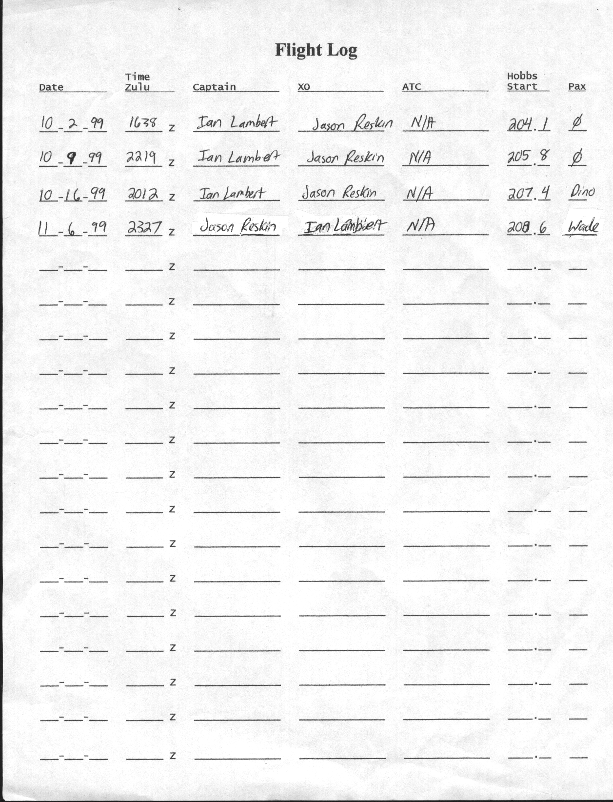 Flight Log Example – Unistellar Industries, LLC