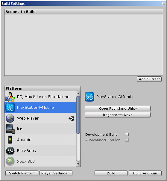 Publishing from Unity to PS Vita « Unity Coding – Unity3D
