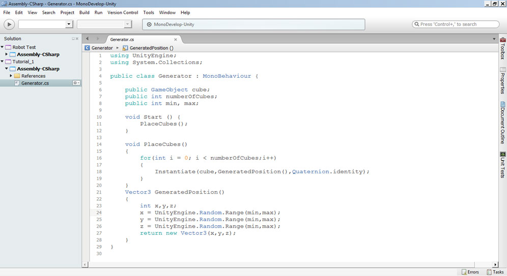 [Beginner] Instantiate objects at random positions « Unity Coding – Unity3D