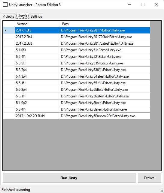 Unity Launcher (handle different projects & unity versions easily) « Unity Coding – Unity3D