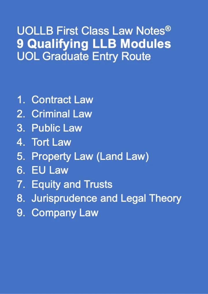 Uol Study Guides Uollb First Class Law Notes