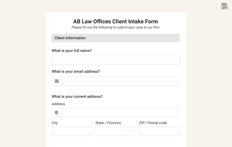 Client Intake Form Template