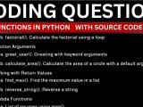 Coding Question Functions In Python