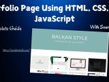 Portfolio Page Using Html Css And Javascript
