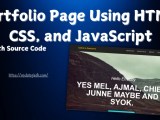 Portfolio Page Using Html Css And Javascript
