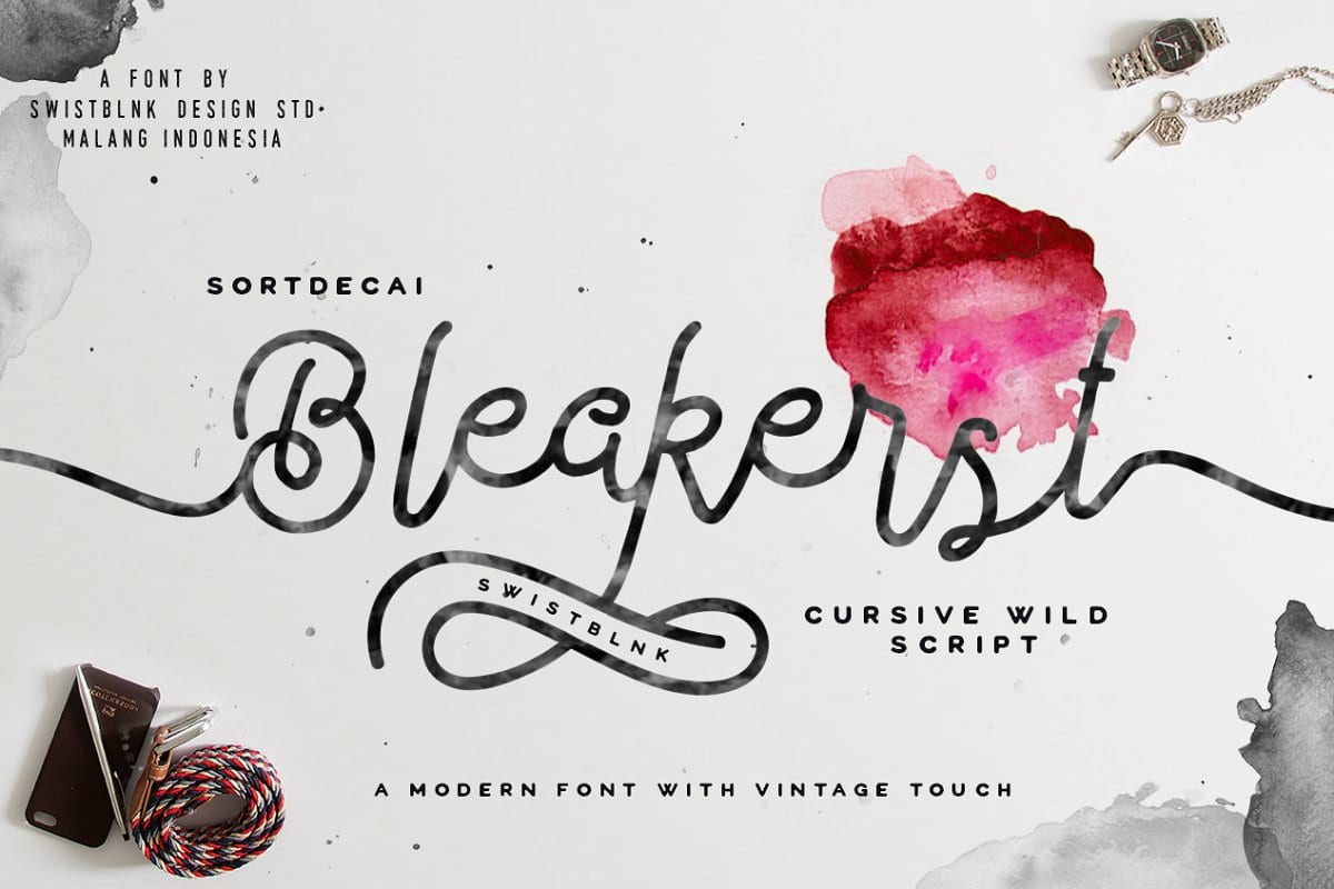 Bleakerst Script Font - Swoosh Fonts - UpFonts