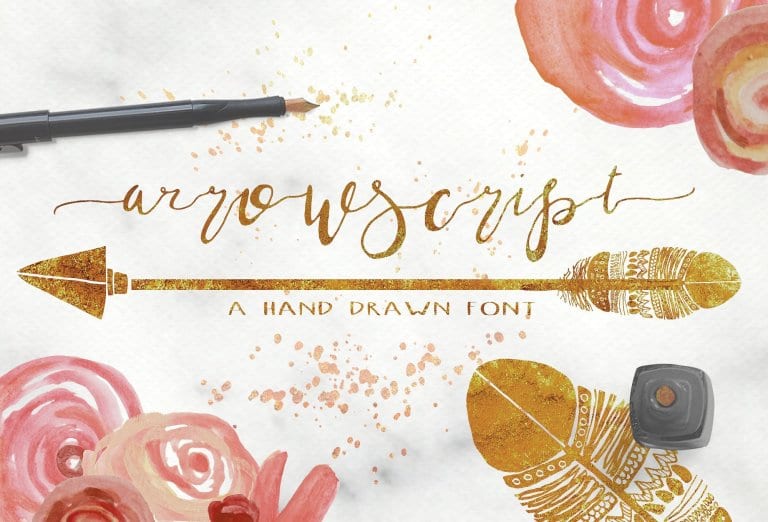 Arrow Script Font - Handwriting Font With Arrows - UpFonts