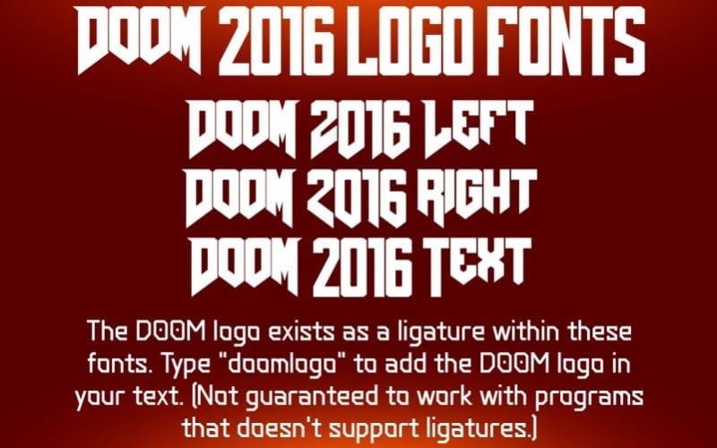 DOOM 2016 Display Font - UpFonts