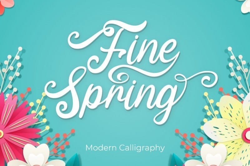 Fine Spring Calligraphy Font - Free Fall Fonts - UpFonts