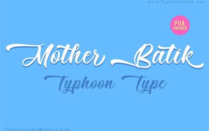 Mother Batik Script Font - UpFonts