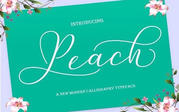 Peach Script Font - UpFonts