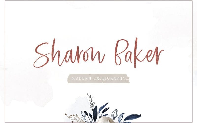 Sharon Baker Modern Script Font - UpFonts